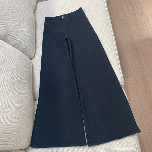 Frame Denim | Jeans | Frame The Jetset Wide Leg In Sheen Noir | Poshmark